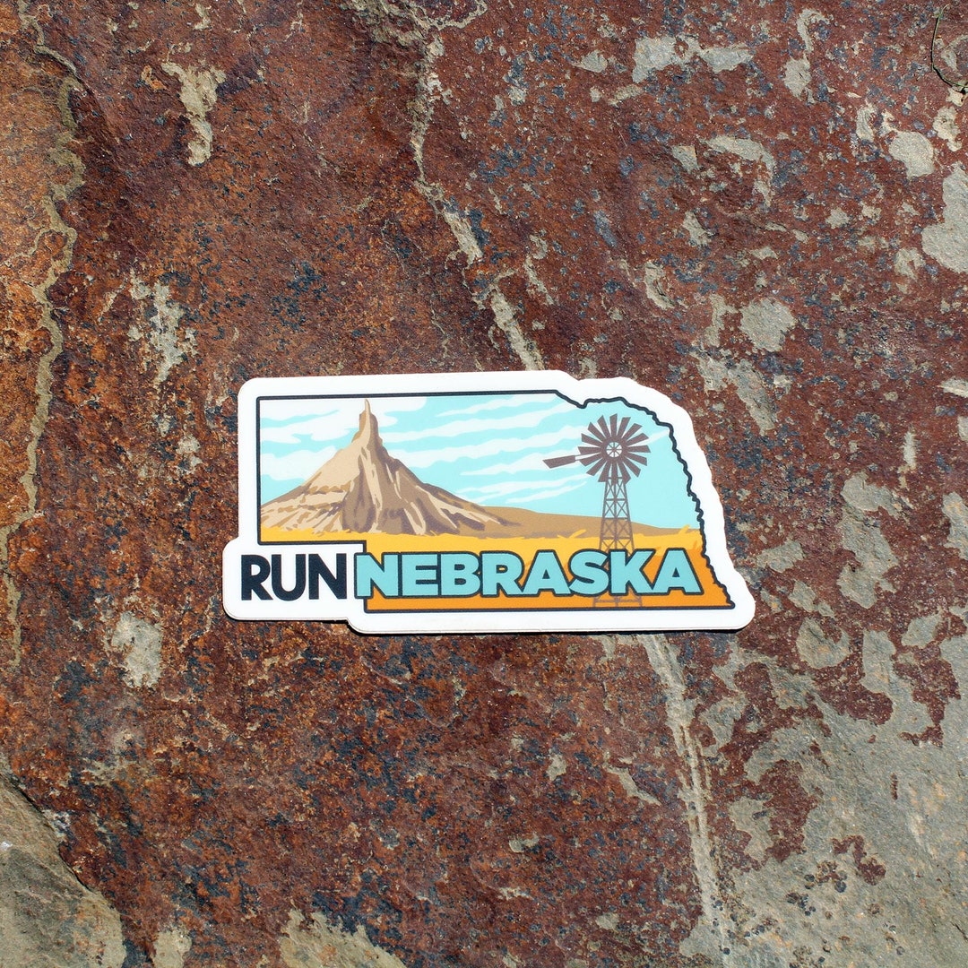 Nebraska Runner Sticker - Vinyl Die Cut Sticker - Running Stickers ...