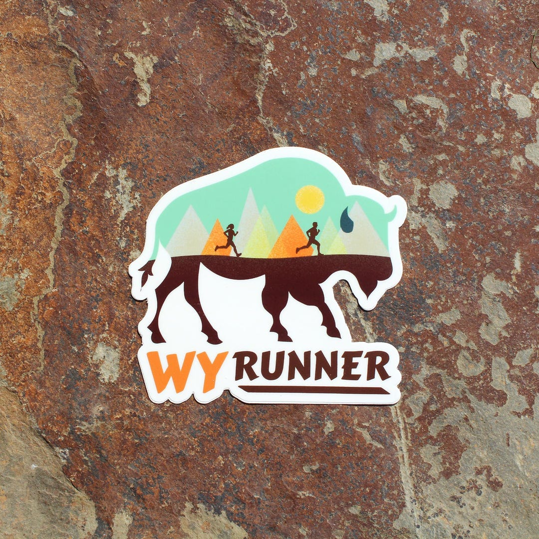 Wyoming Runner Sticker - Vinyl Die Cut Sticker - Running Stickers - Run ...