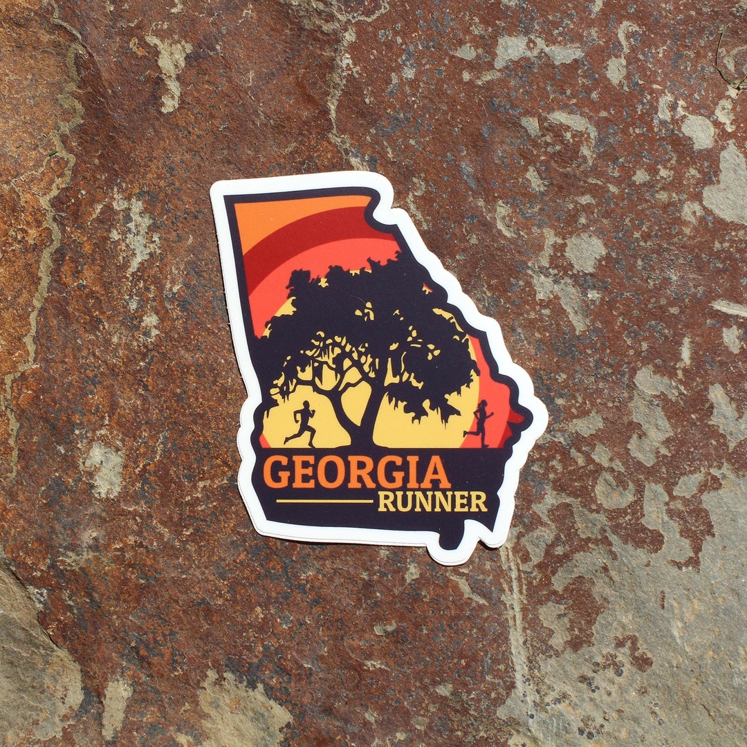 Georgia Runner Sticker - Vinyl Die Cut Sticker - Running Stickers - Run ...