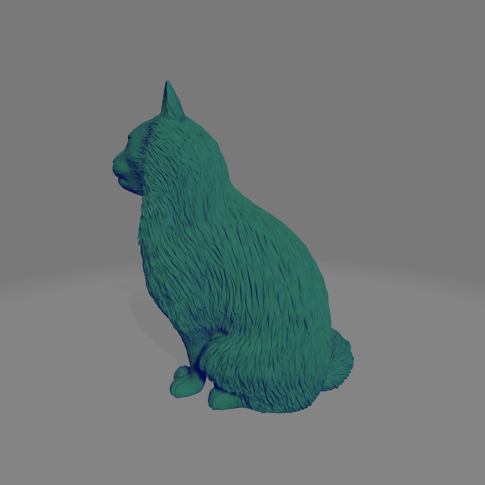 Resin 3D Printed Long Haired Cat Figurine - Etsy