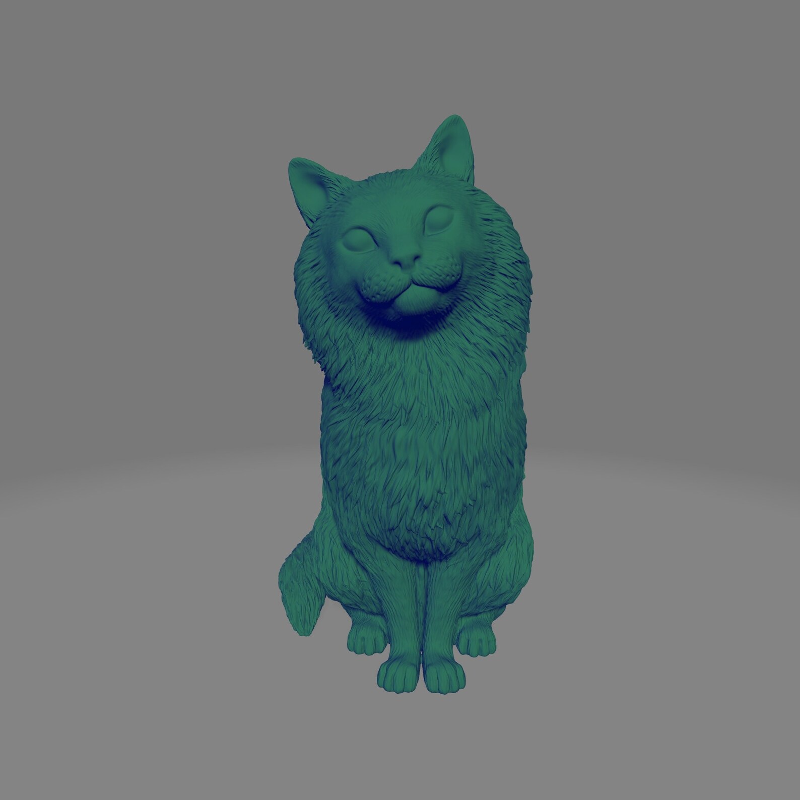 Resin 3D Printed Long Haired Cat Figurine - Etsy