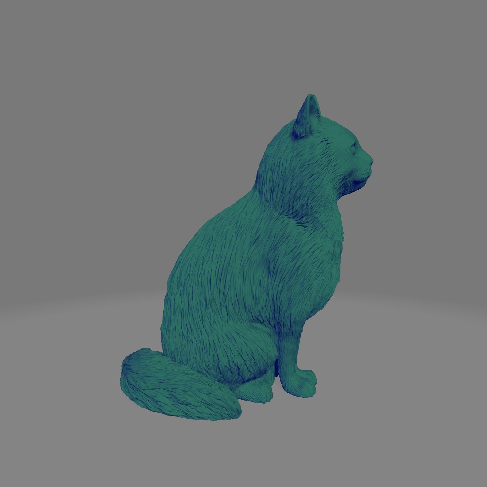 Resin 3D Printed Long Haired Cat Figurine - Etsy