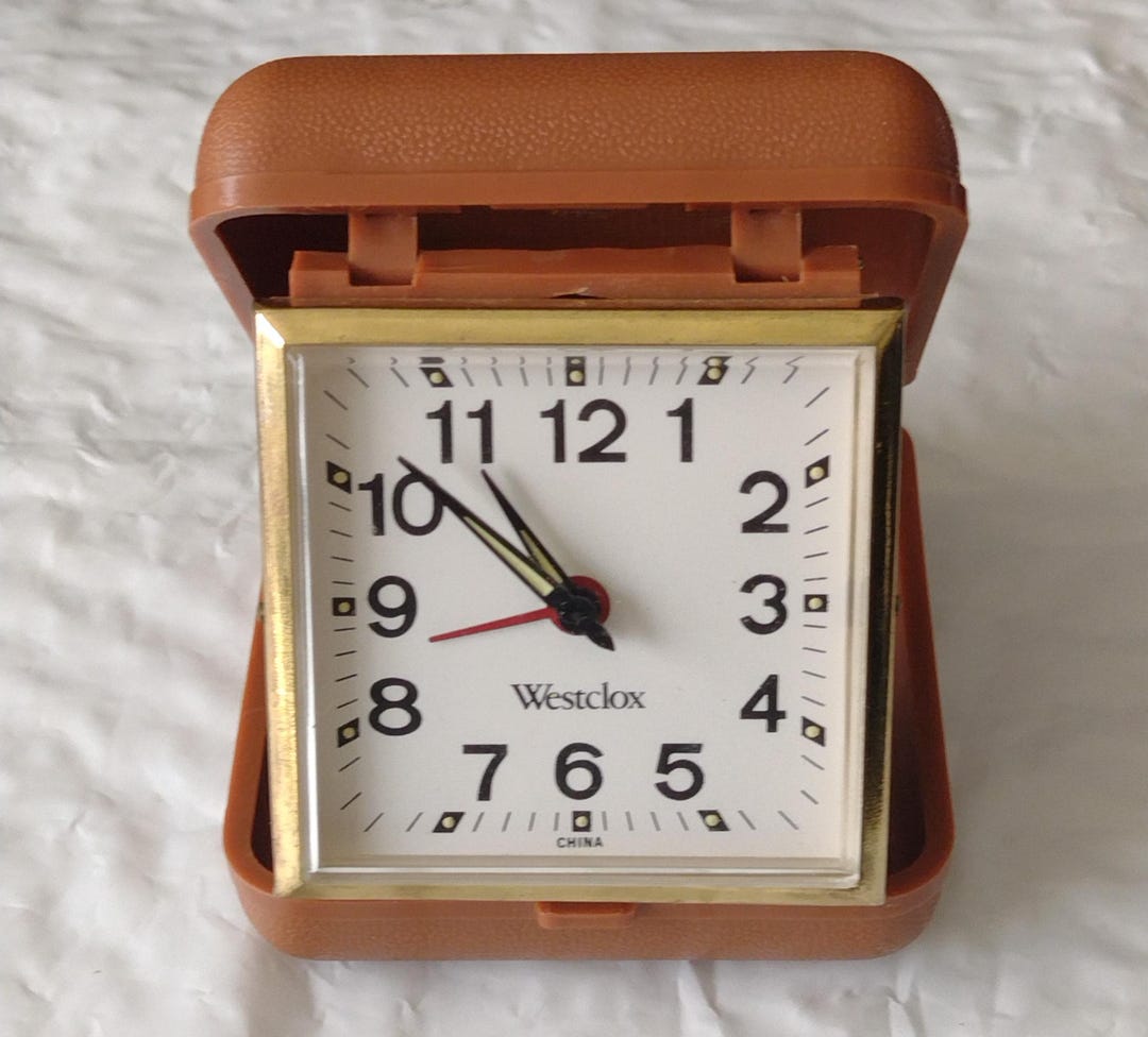 Vintage Westclox Wind up Travel Alarm Clock With Glowing Hands Work ...