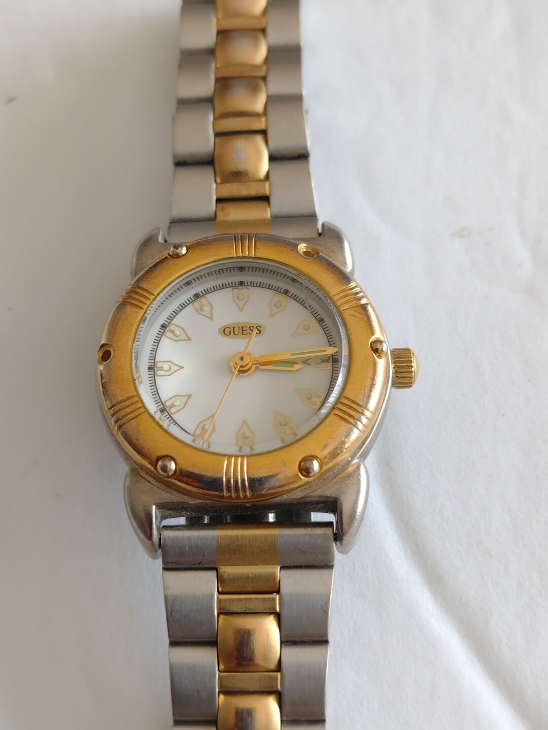 Guess Watch Vintage Bracelet Watch Gold & Silver Color Tone Women Girls ...