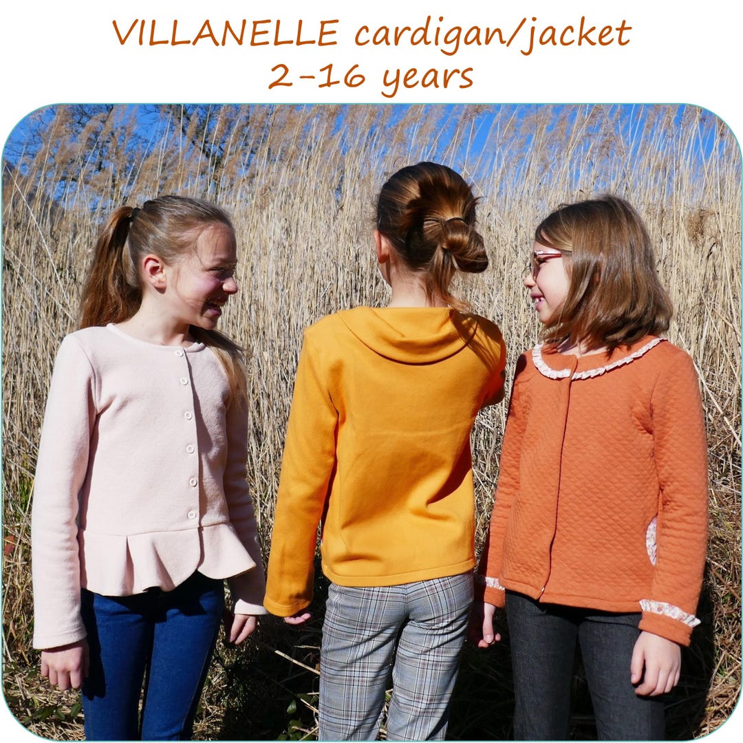 Girl Cardigan/jacket PDF Sewing Pattern 2 16 Years Old VILLANELLE - Etsy