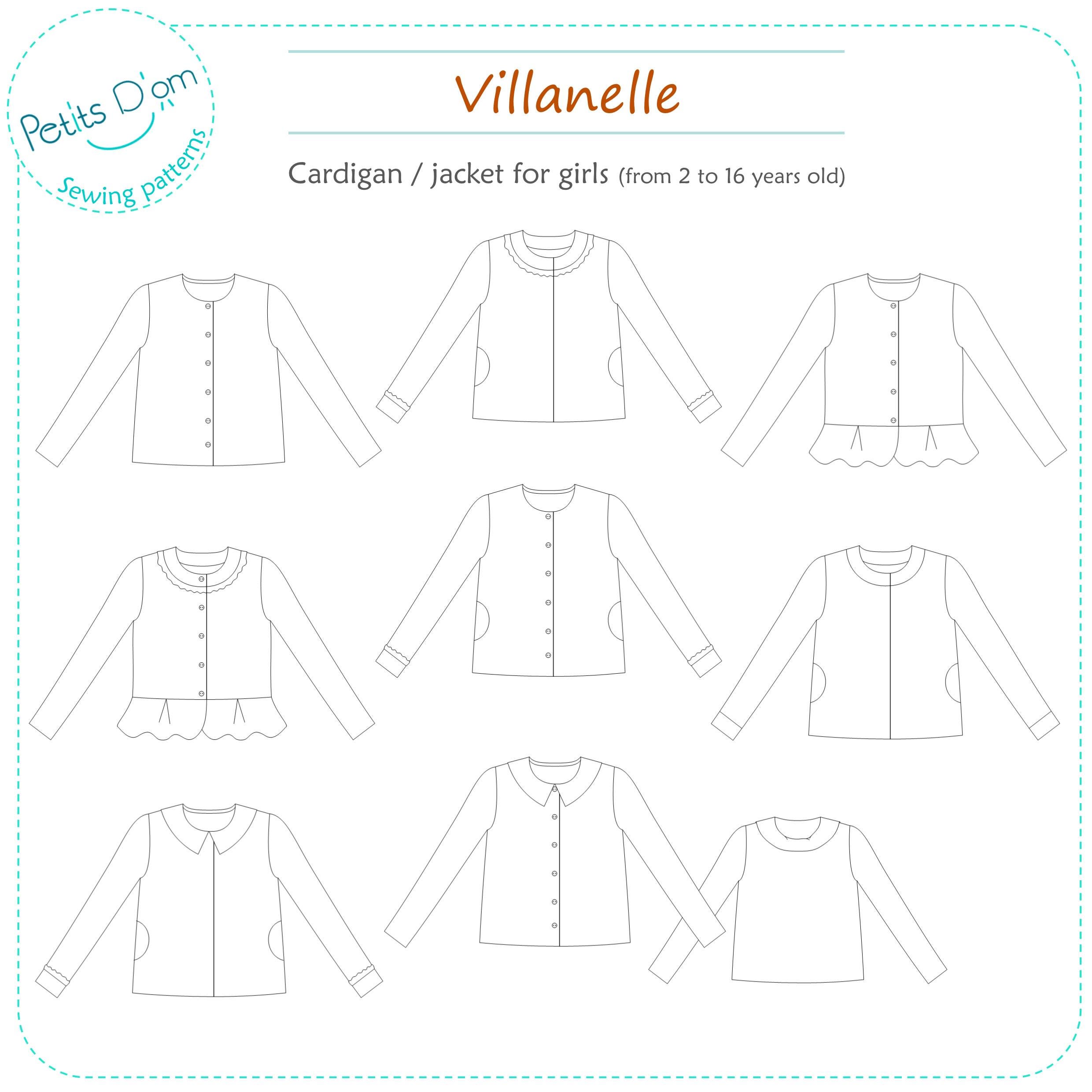 Girl Cardigan/jacket PDF Sewing Pattern Size 2-16 VILLANELLE - Etsy