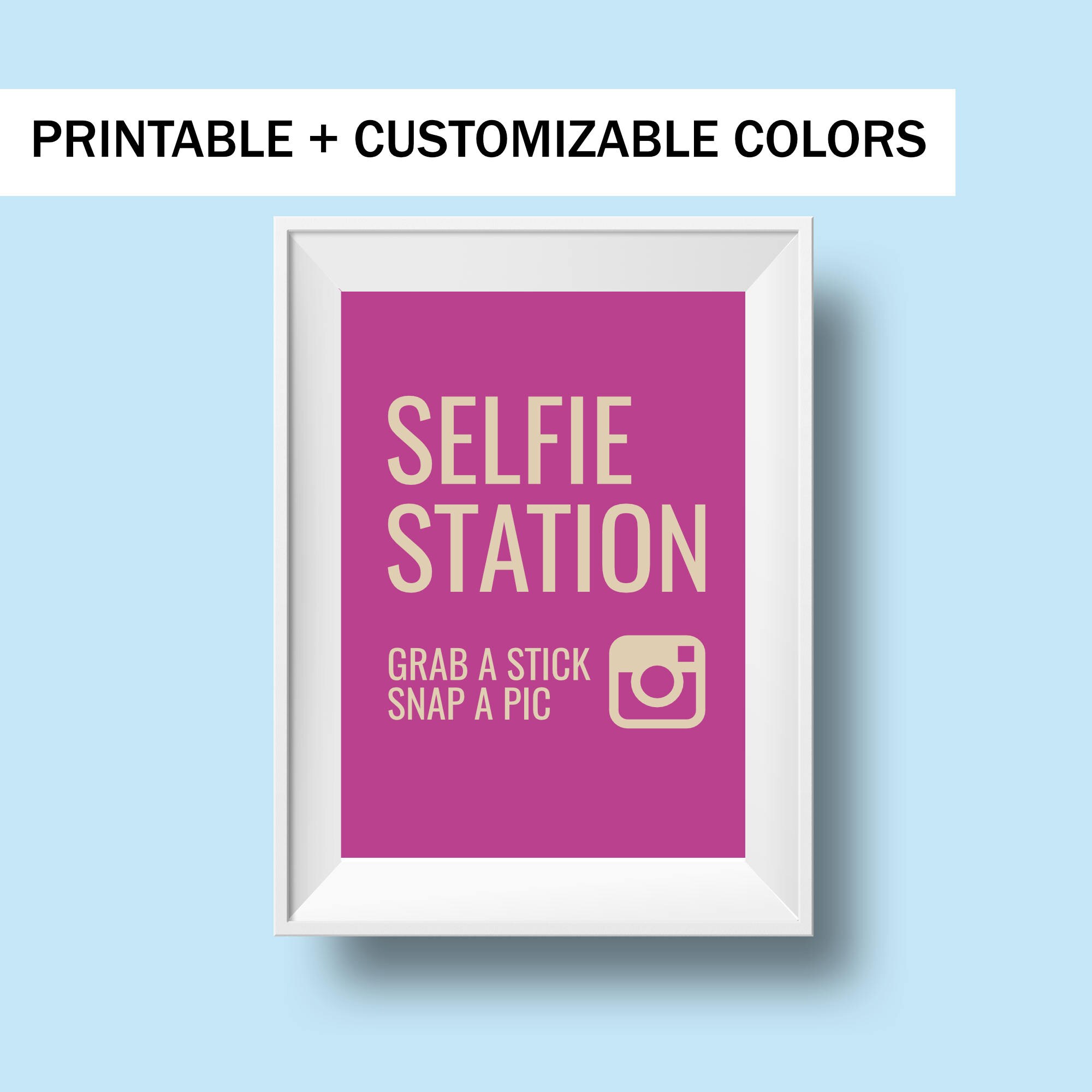 Modern Selfie Station Sign, Modern Wedding Photo Booth Sign, DIY Party ...