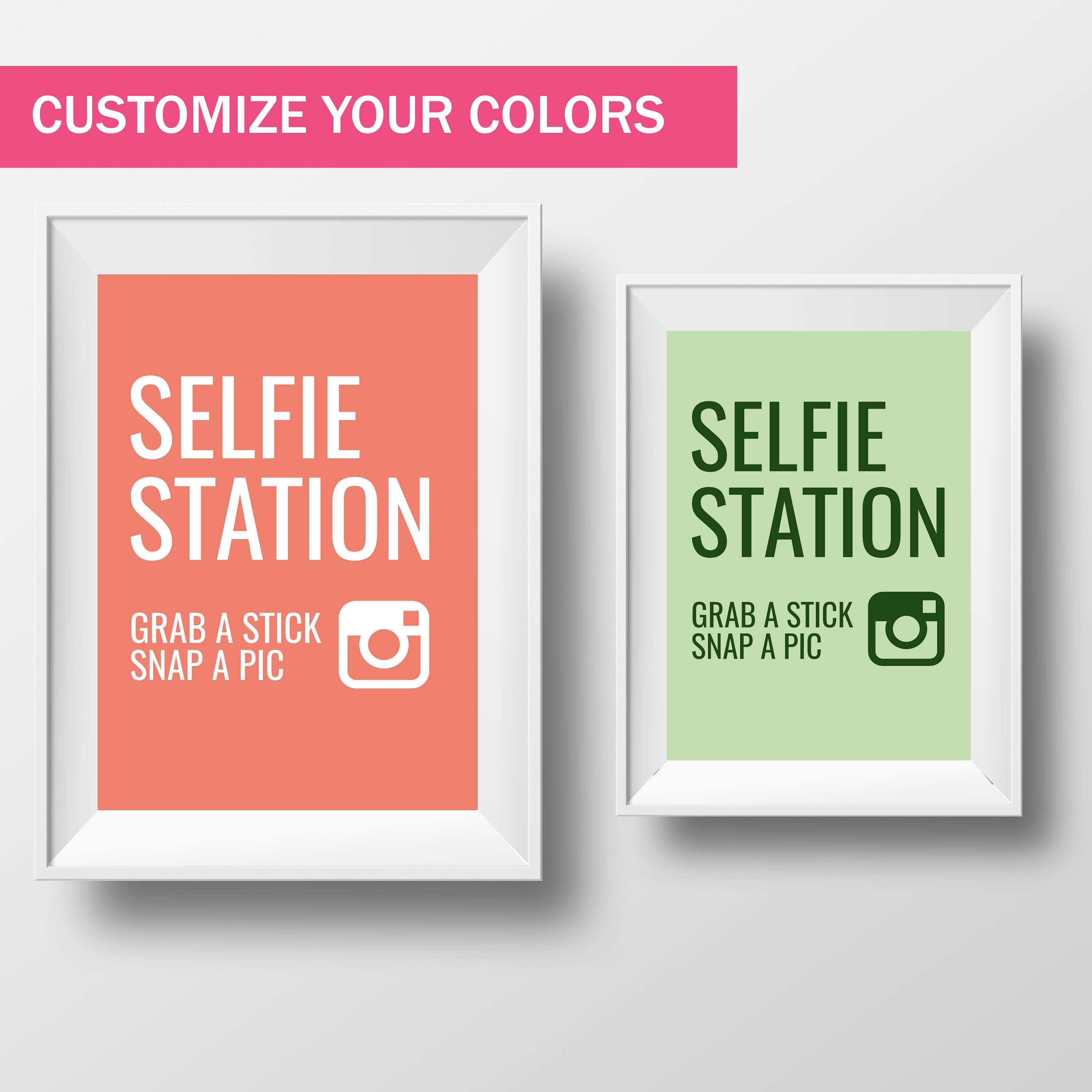 Modern Selfie Station Sign, Modern Wedding Photo Booth Sign, DIY Party ...