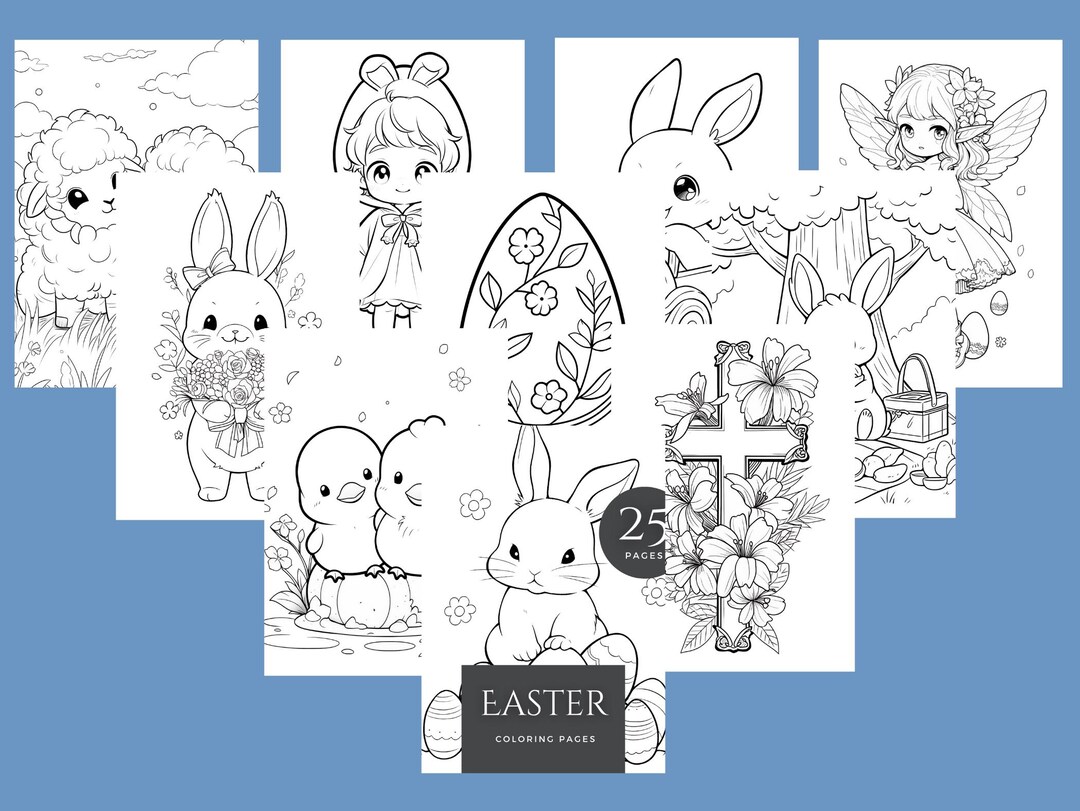 Easter Coloring Pages 25 Printable Designs Instant Download Kids ...