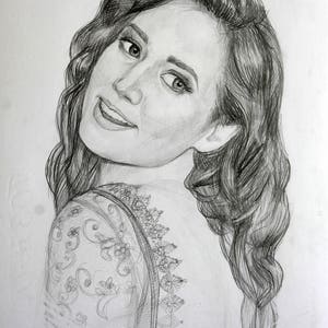 Custom Portrait Graphite Pencil Drawing Sketch Made to Order Original ...