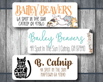 Cat address labels | Etsy