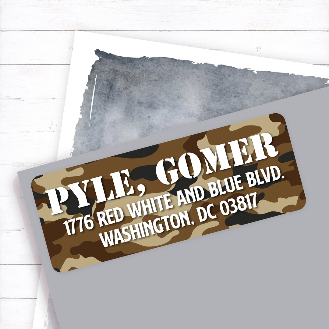 Brown Camo Address Labels, Army Camo Mailing Label, Military Camo ...
