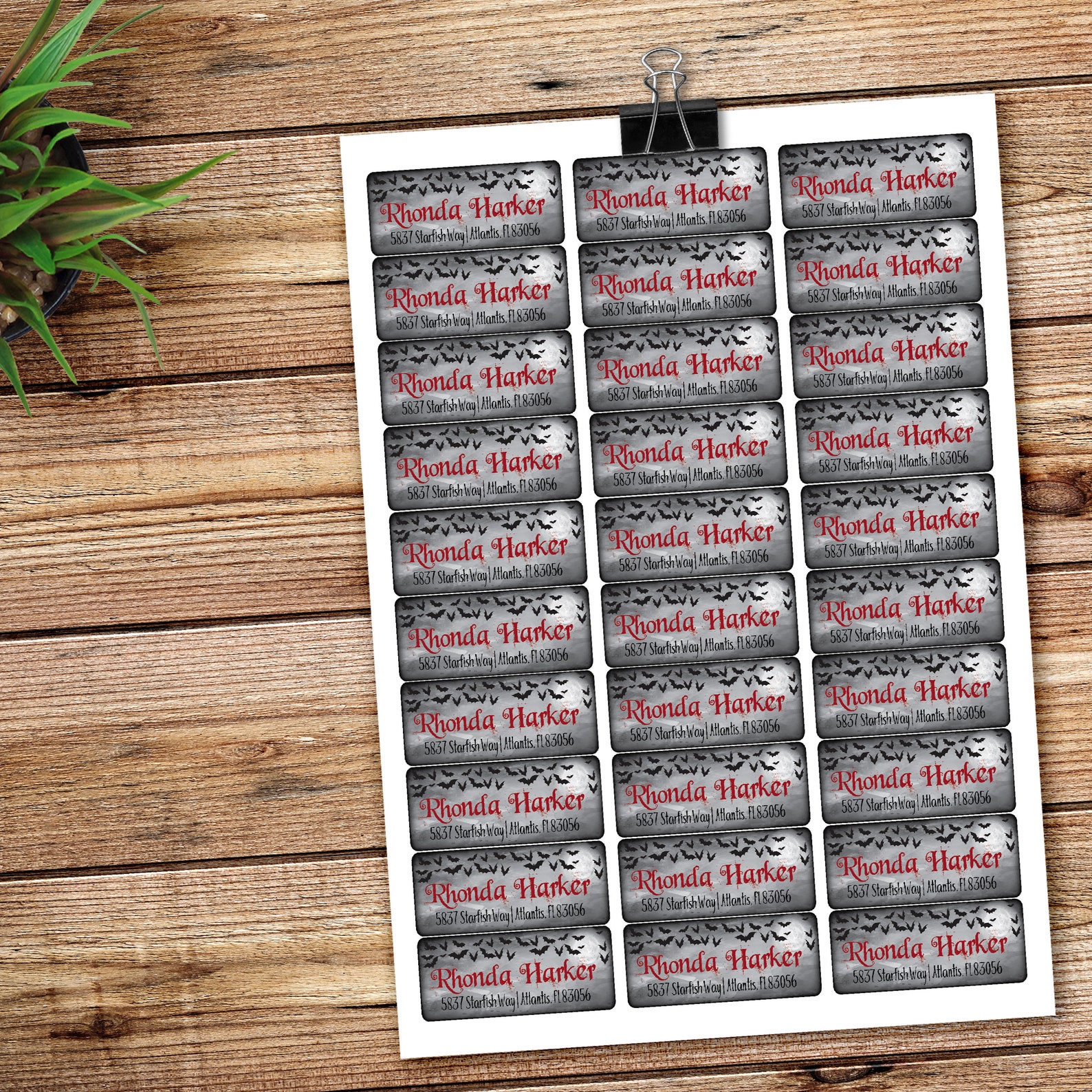 Bat Address Label Gothic Address Label Dark Address Label - Etsy