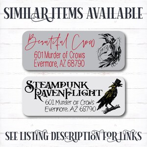 Gothic Address Label, Gothic Raven, Raven, Crow Address Sticker, Witchy ...