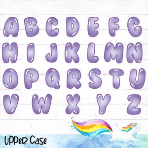 Printable Digital Alphabet Letters, Bubble Letters, Puff Alphabet ...