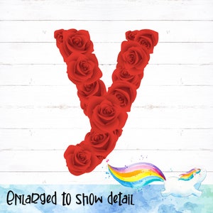 Alphabet Clipart, Banner Letters, Rose Alphabet, Digital Font, Rose ...