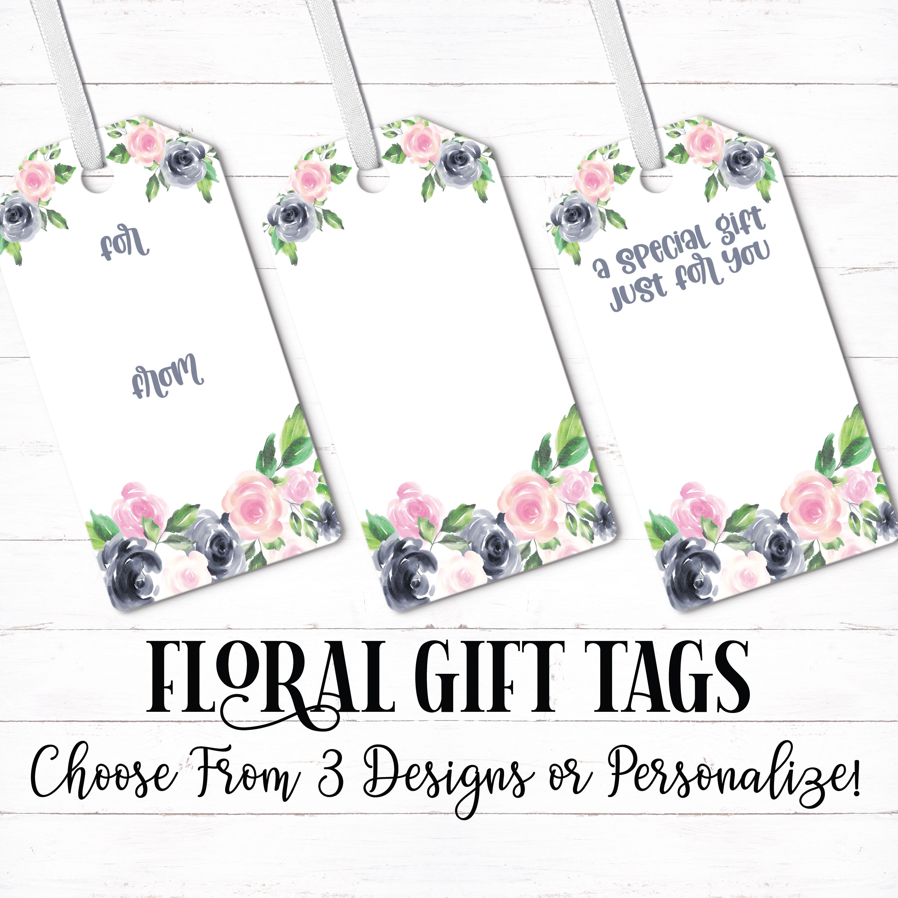 Floral Gift Tag Birthday Gift Tag All Occasion Gift Tag | Etsy