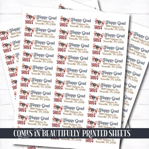 Class of 2024 Graduation Announcement Return Address Label, Senior 2024 ...