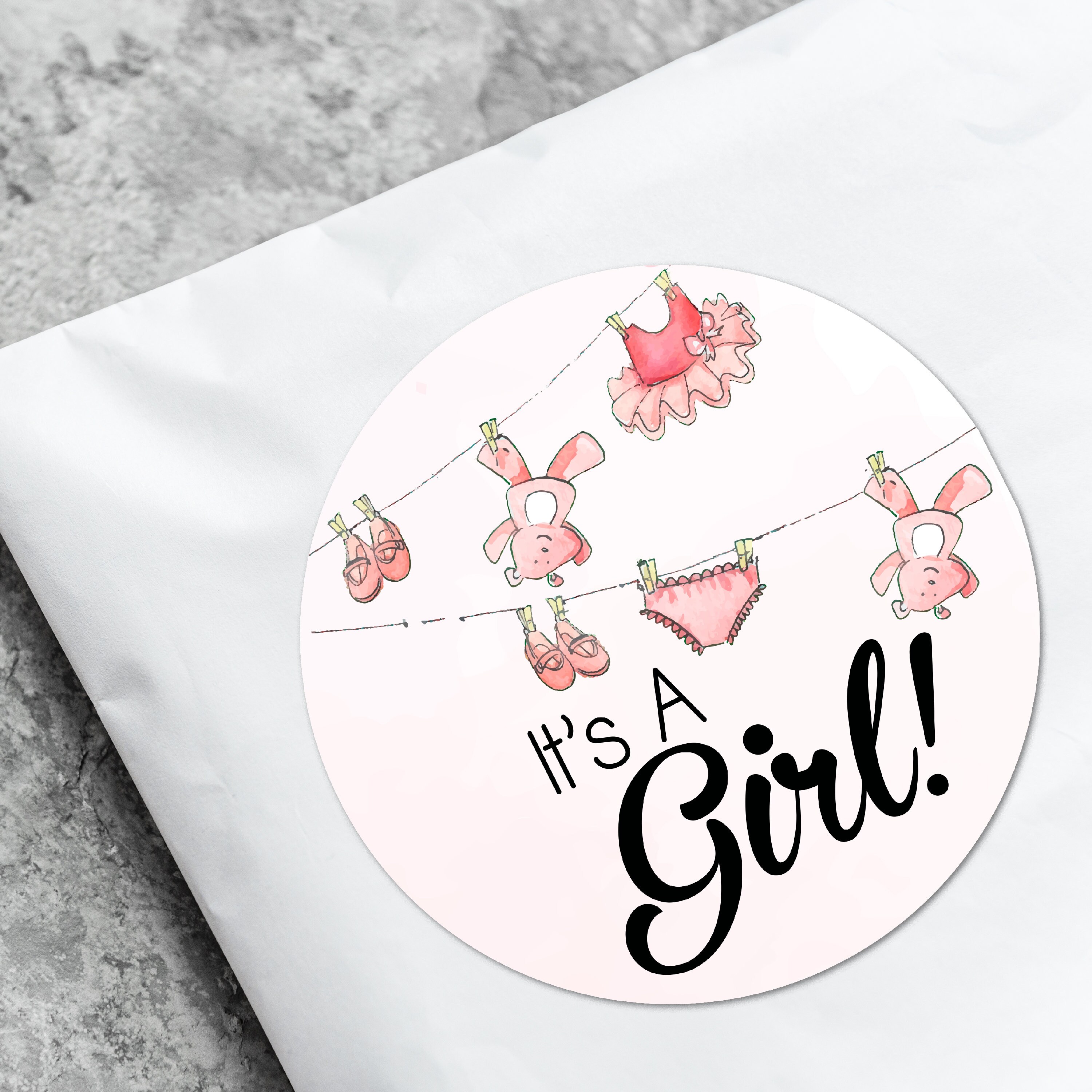Its A Girl Stickers Round Stickers Baby Shower Labels Baby | Etsy