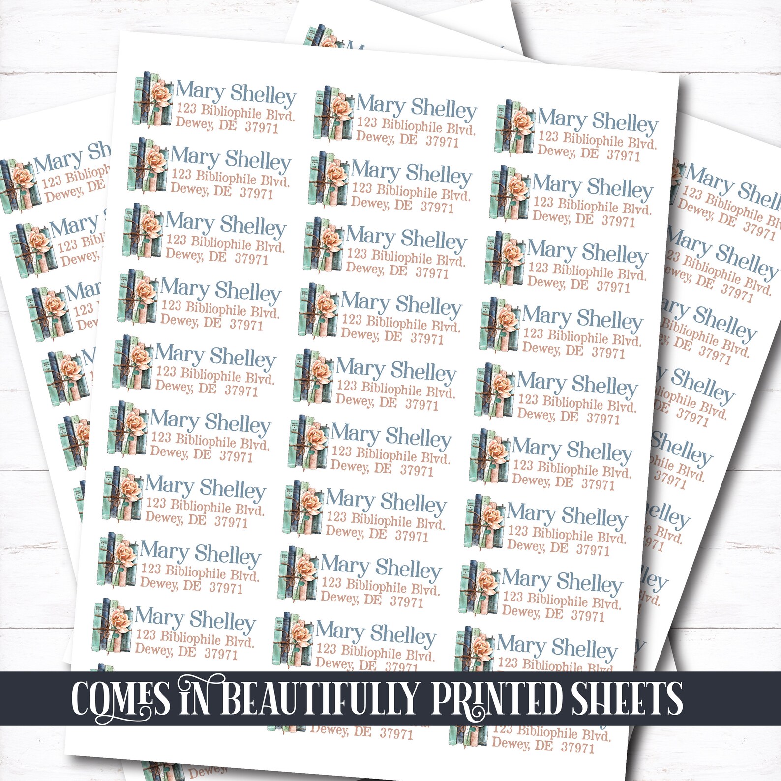 Book Address Label Library Address Label Book Lover Label - Etsy