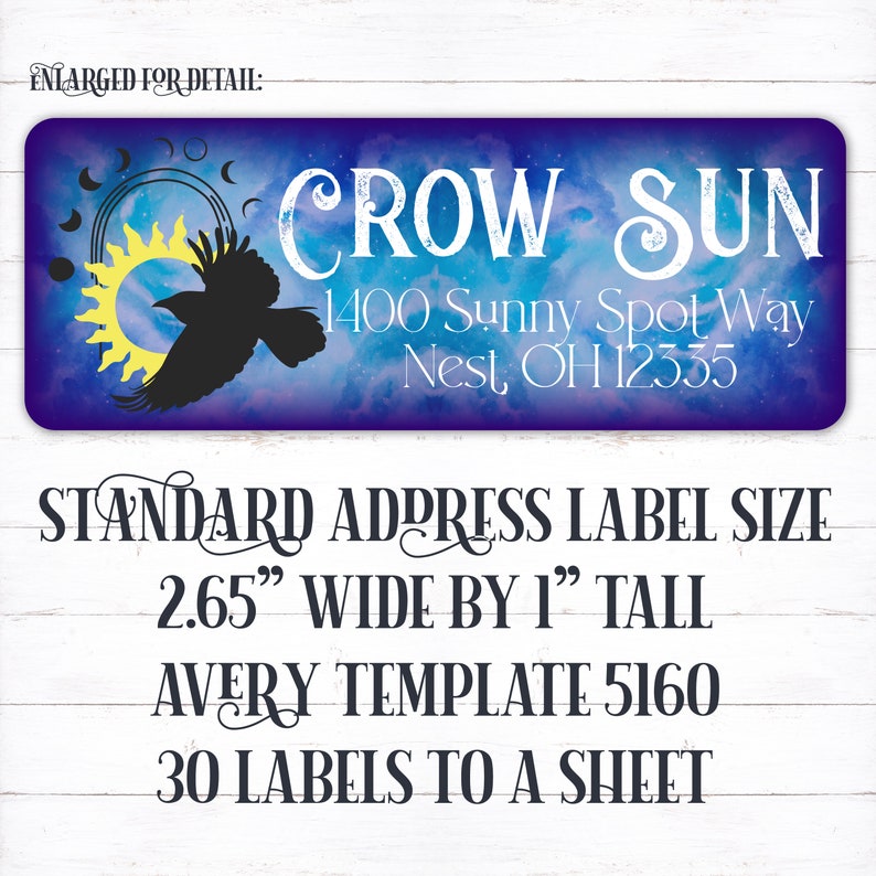 Gothic Address Label, Gothic Raven, Raven, Crow Address Sticker, Witchy ...