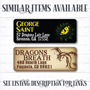 Dragon Scales Address Label, Dragon Address Label, Fantasy Address Label, Dragon Address Sticker ...