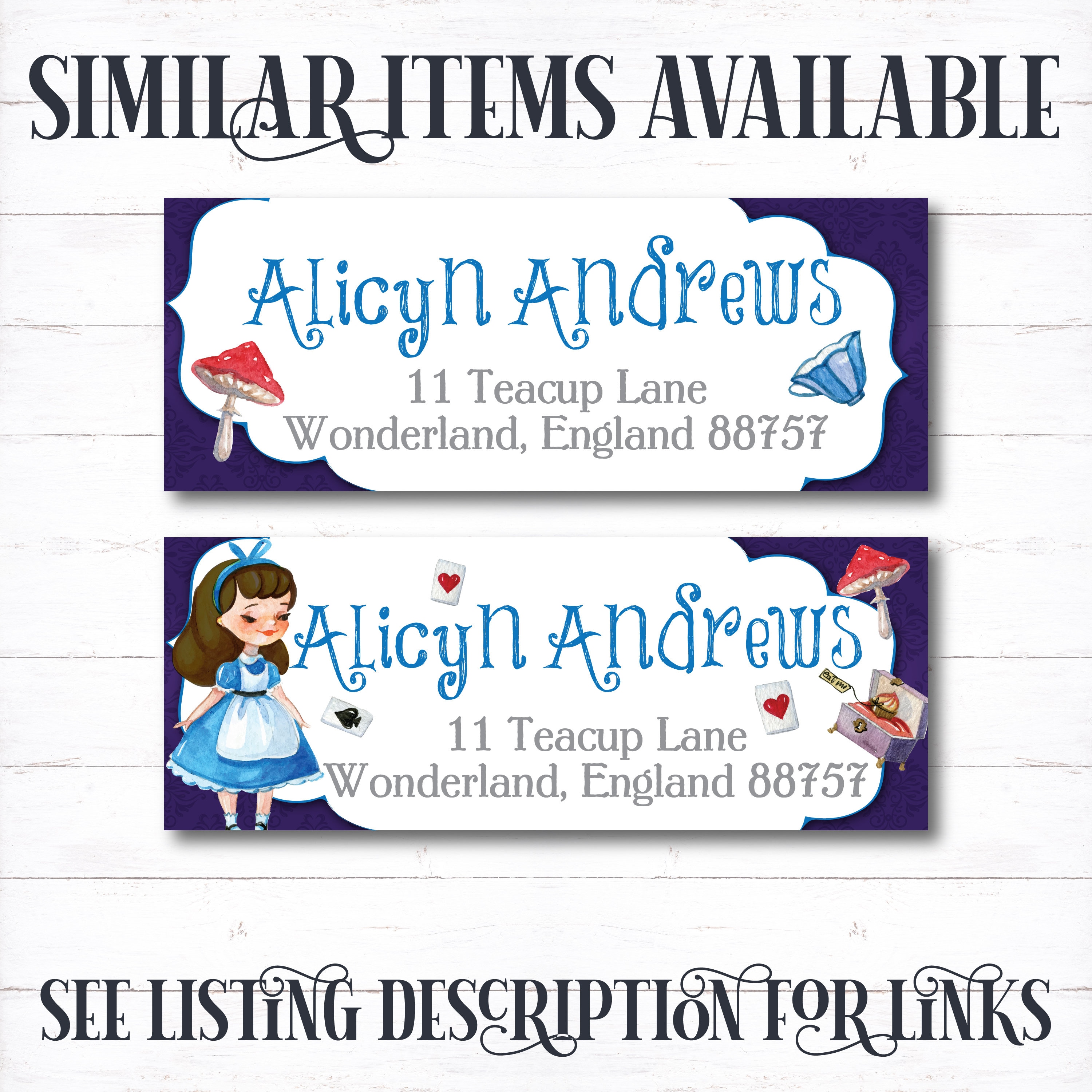 Mad Hatter Address Label, Alice in Wonderland Address Sticker, Tea Part ...