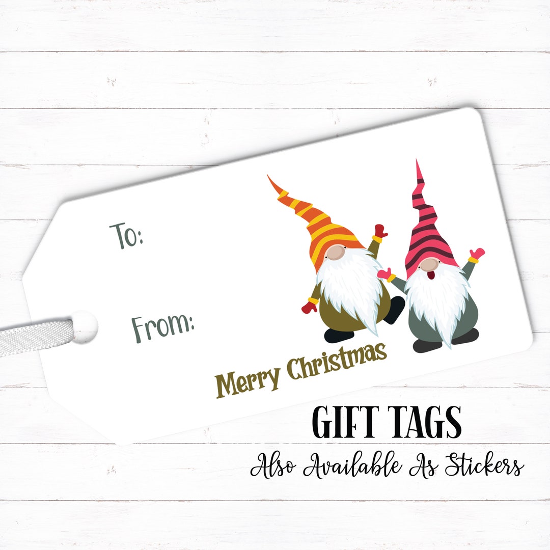 Christmas Gnomes Tag, Holiday Gnomes Gift Tag, Christmas Tag, Gnome ...