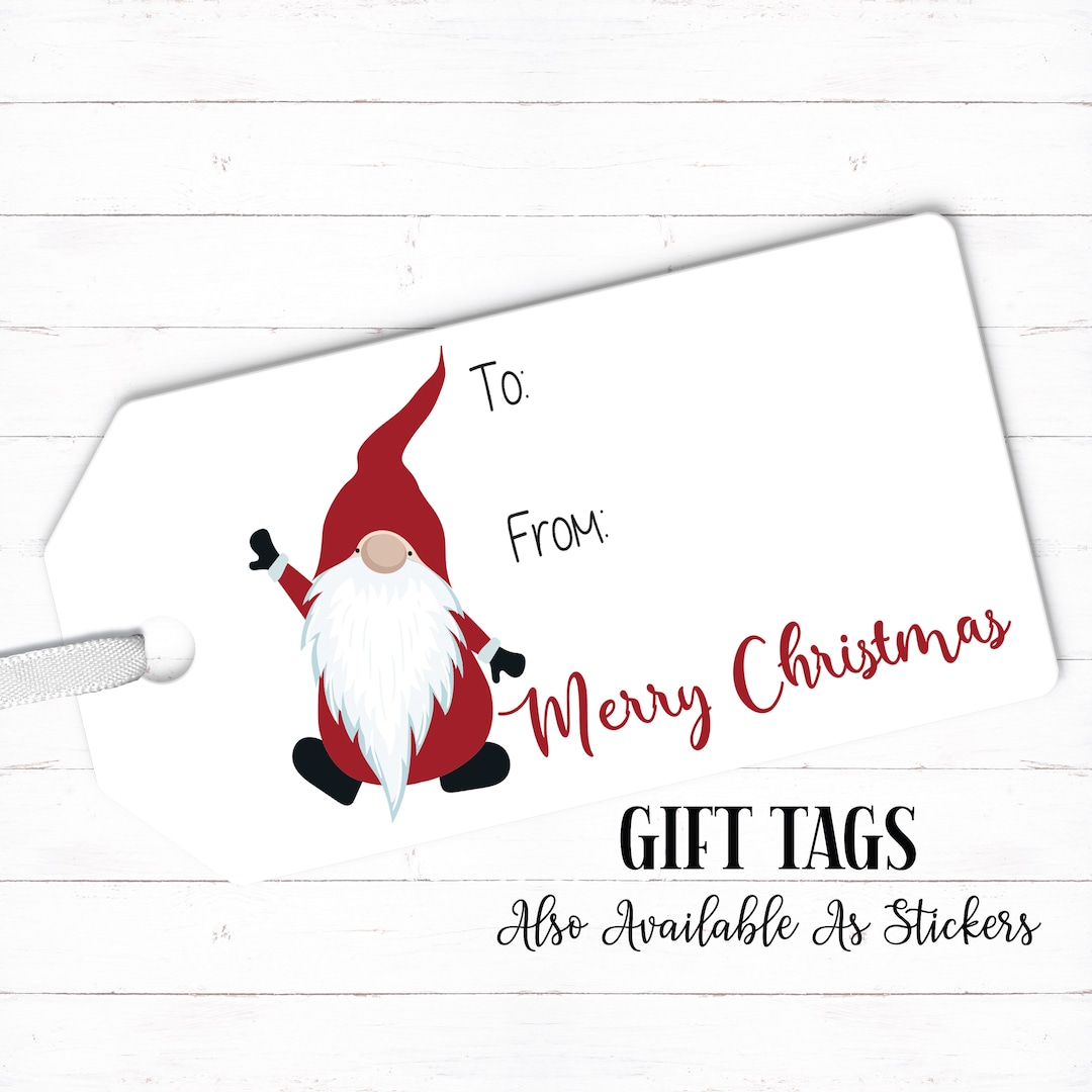 Christmas Gift Tag, Gnome Gift Tag, Christmas Tag, Gnome Tag, Christmas ...