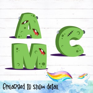 Printable Digital Alphabet Letters, Monster Letters, Frankenstein ...