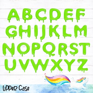 Green Slime Printable Digital Alphabet Letters, Green Letters, Slime ...