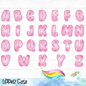 Printable Digital Alphabet Letters, Bubble Letters, Bubble Alphabet ...