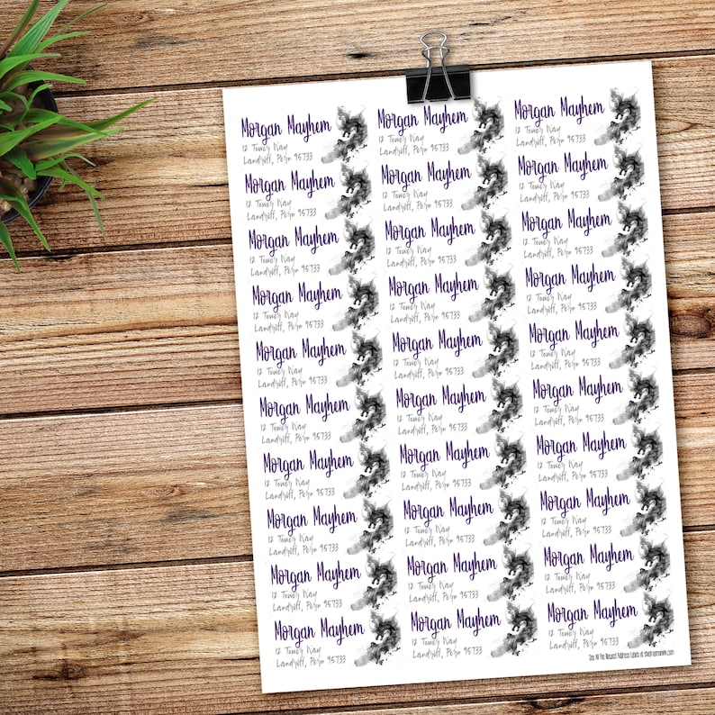 Smoke Dragon Return Address Labels Fantasy Address Label - Etsy