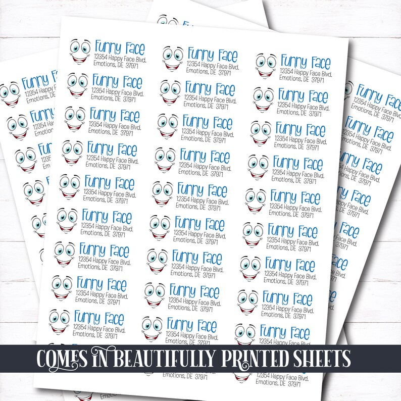 Emoji Emoticon Return Address Labels Funny Face Address - Etsy