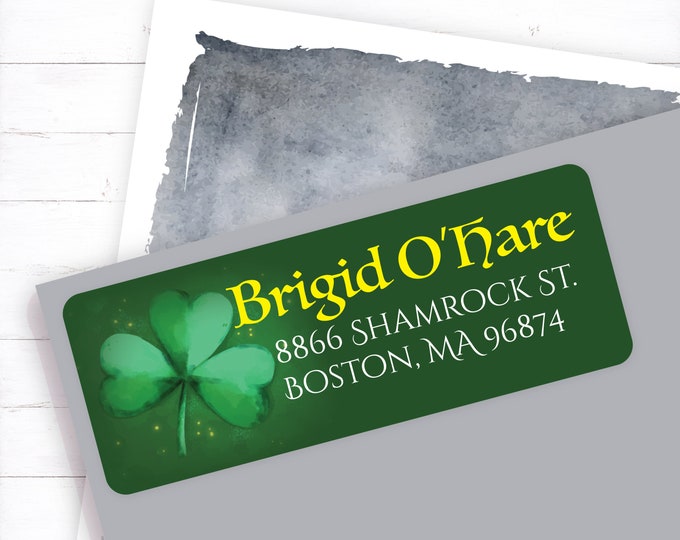 Watercolor Shamrock Avery Return Address Label Sheets, Shamrock Address ...