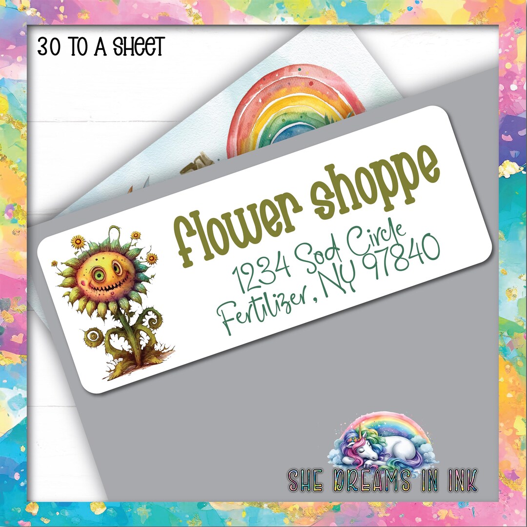Spooky Halloween Plant Address Label, Feed Me Seymour Return Address ...