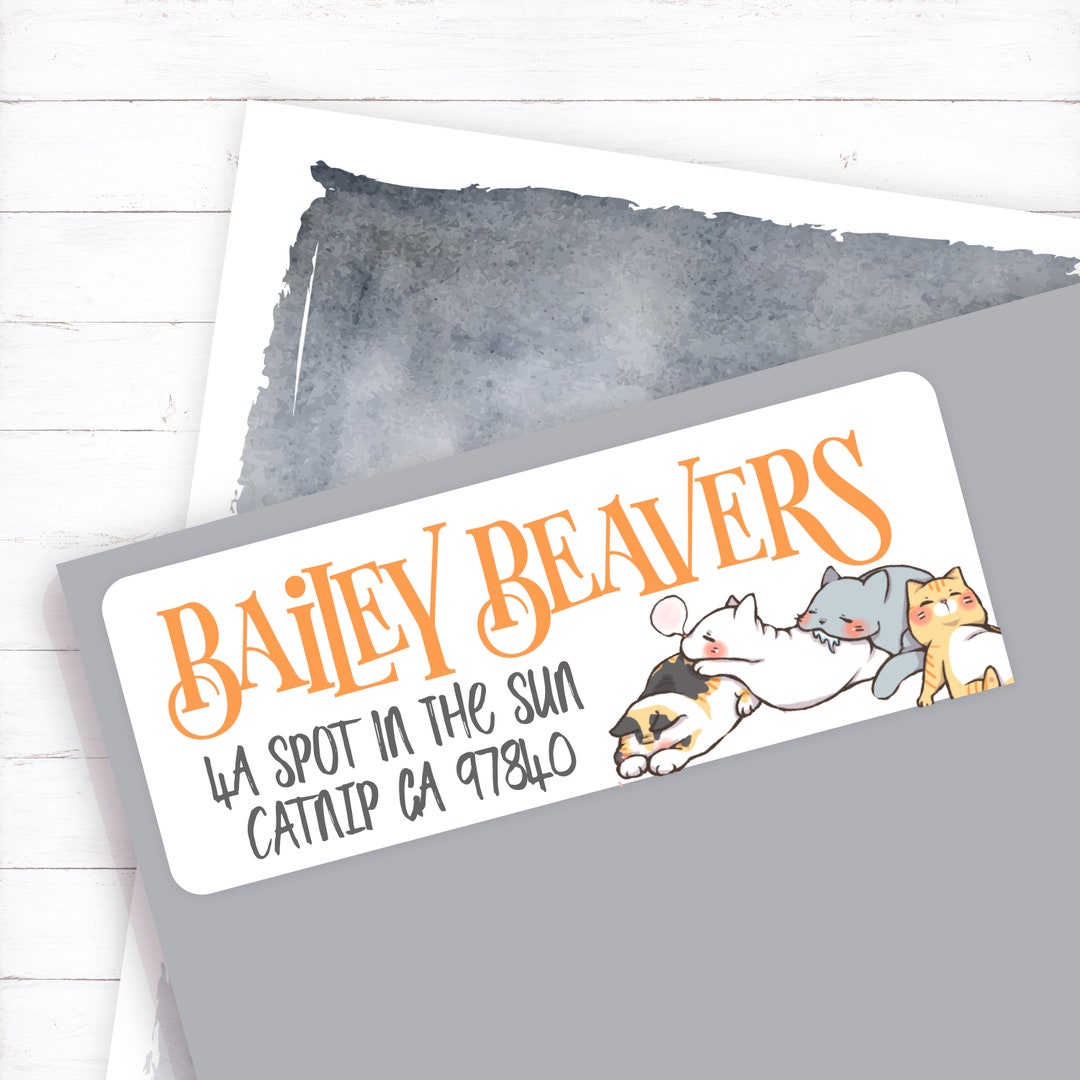Sleeping Cats Custom Return Address Labels, Cat Nap Stickers - Etsy