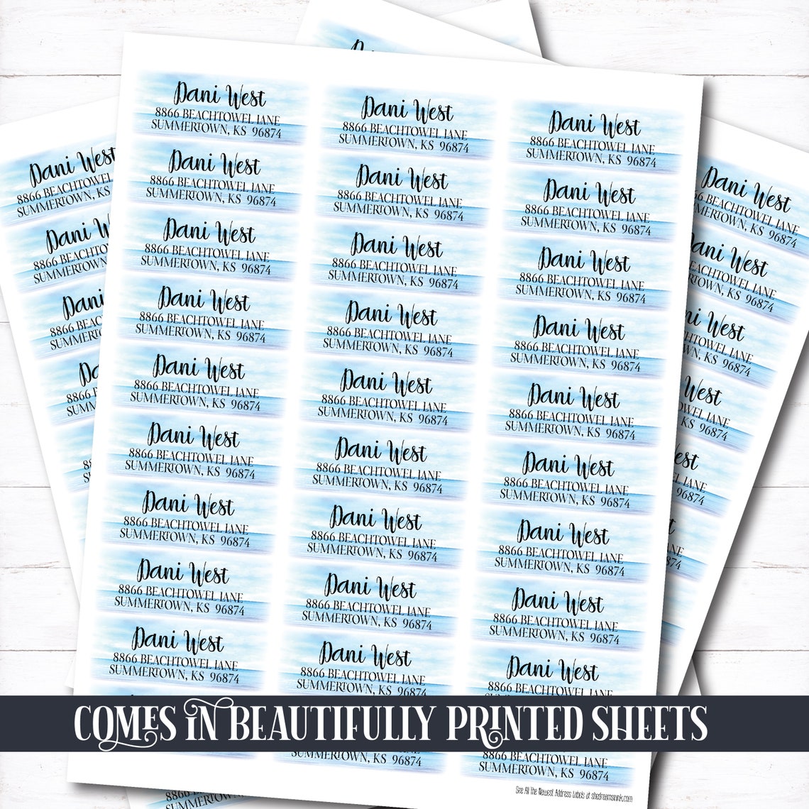 Ocean Design Beach Address Label, Ocean Scene Return Address Label ...