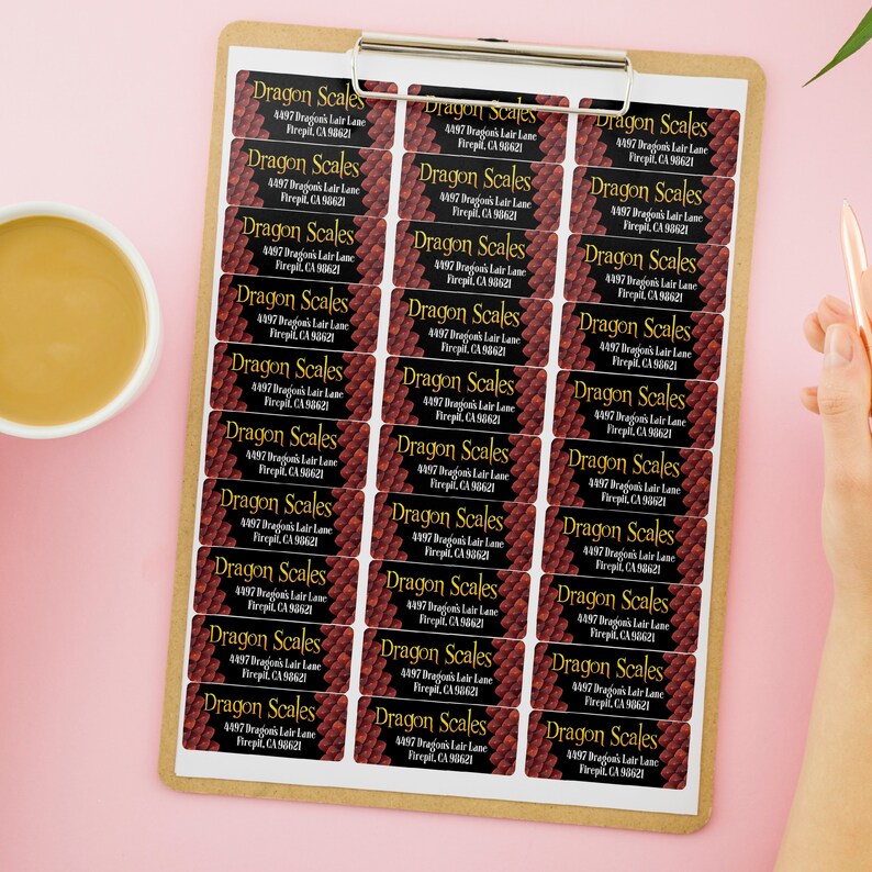 Dragon Scales Address Label Dragon Address Label Fantasy - Etsy