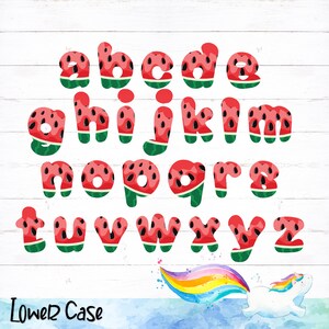 Watermelon Alphabet Clipart, Summer Digital Alphabet, Bulletin Board ...