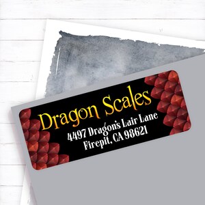 Dragon Scales Address Label, Dragon Address Label, Fantasy Address Label, Dragon Address Sticker ...