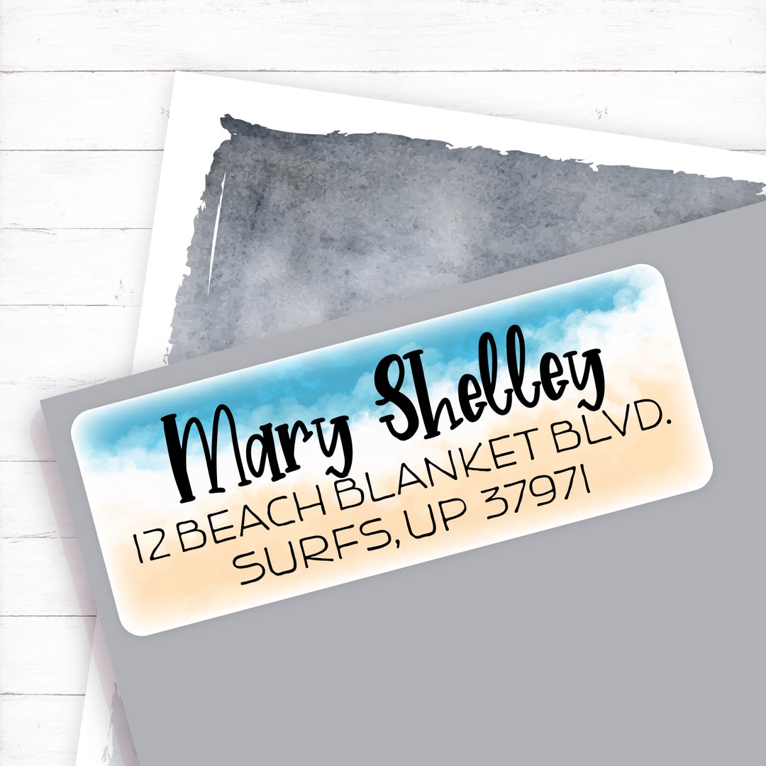 Beach Address Label, Ocean Address Label, Summer Address Label ...