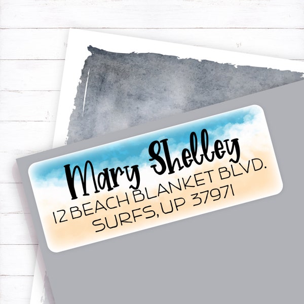 Beach Address Label - Etsy
