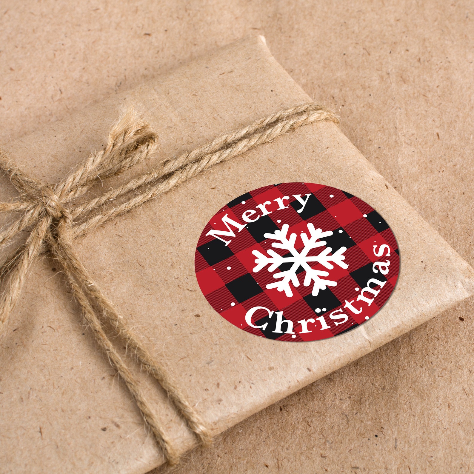 Buffalo Plaid Christmas Stickers Plaid Stickers Shipping - Etsy