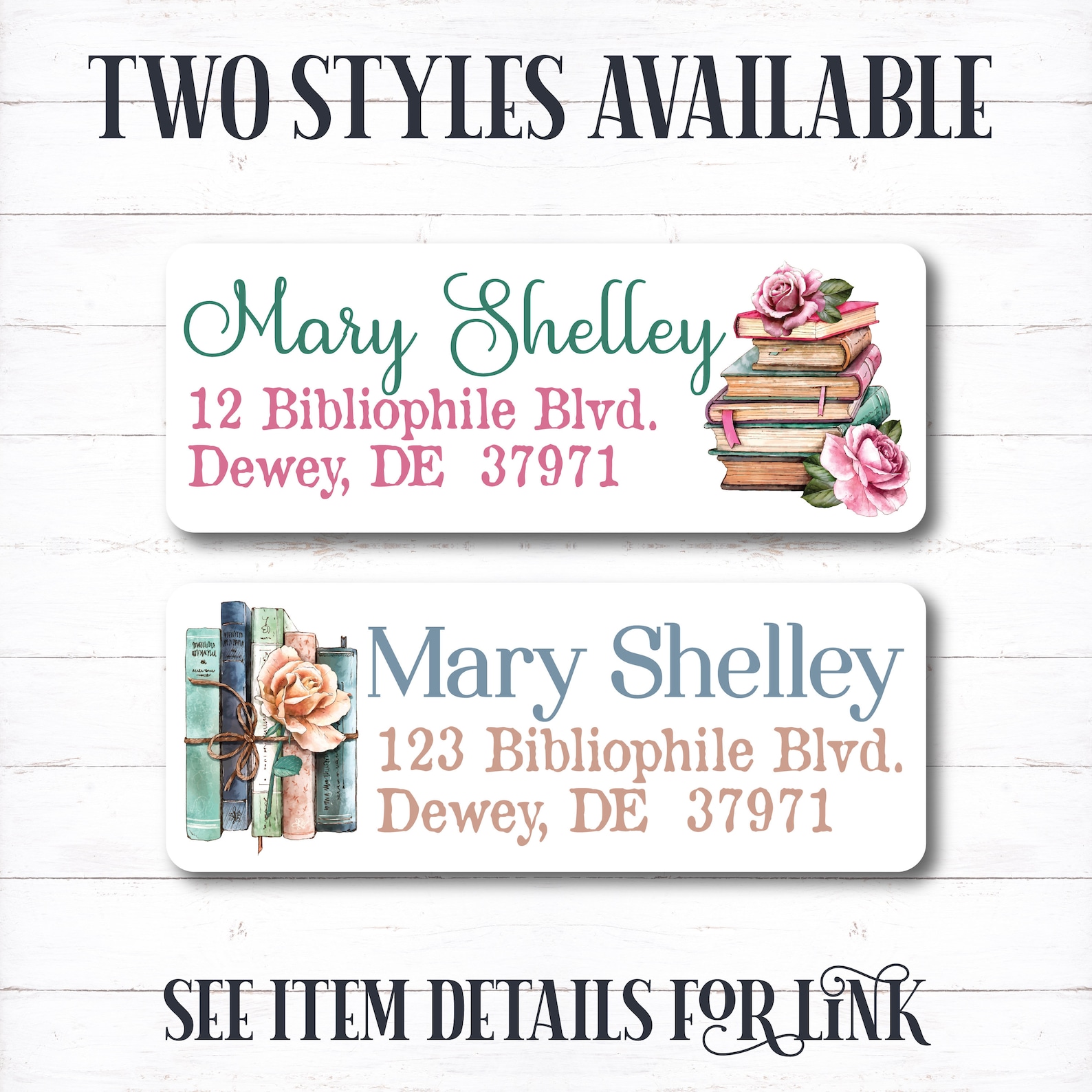 Book address label library address label book lover label | Etsy