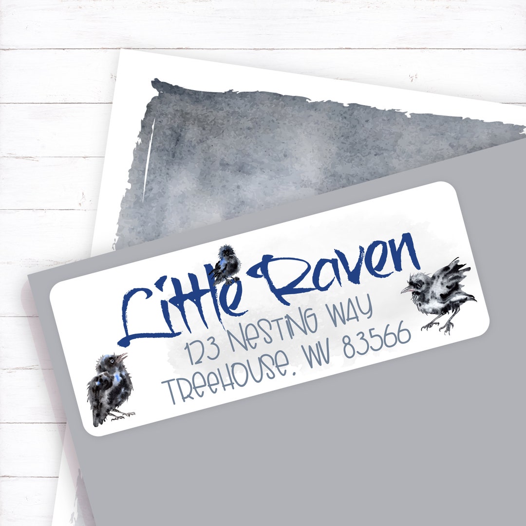 Gothic Address Label, Gothic Raven, Raven, Crow Address Sticker, Witchy ...