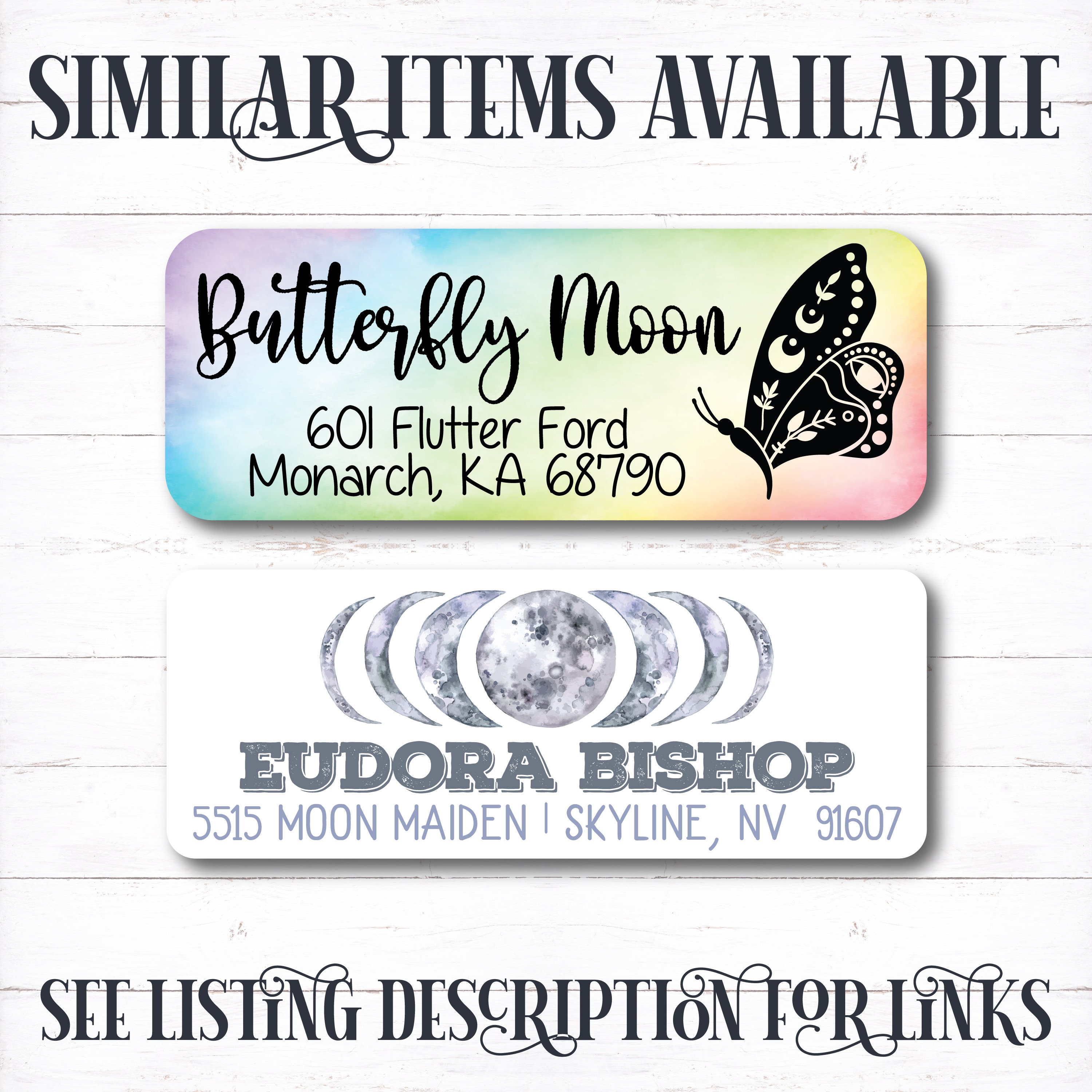 Gothic Address Label Dark Gothic Moon and Trees Full Moon | Etsy