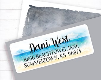 Return Address Labels, Personalized Round Address Stickers, Starfish ...