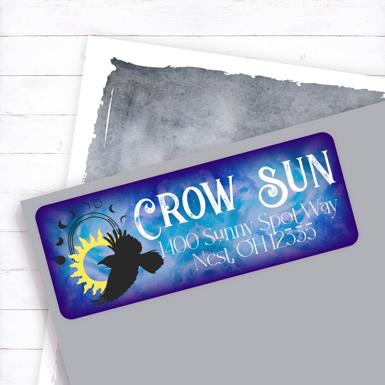 Gothic Address Label, Gothic Raven, Raven, Crow Address Sticker, Witchy ...