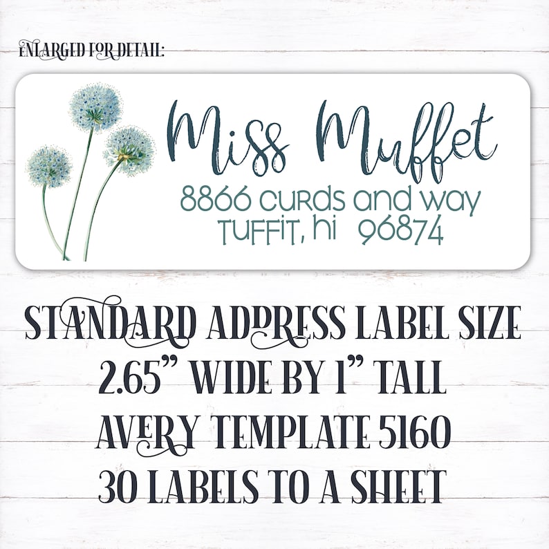 Dandelion Address Label Wild Flower Envelope Label Dandelion | Etsy
